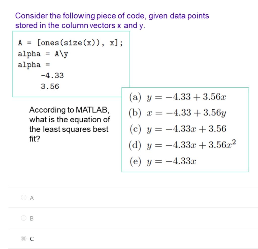 Solved Consider the following piece of code, given data | Chegg.com