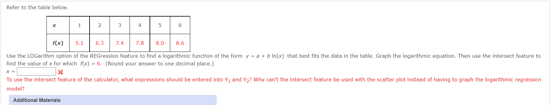 Solved Refer to the table below. y=Refer to the table below. | Chegg.com