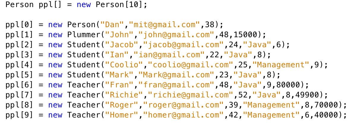 Solved WRITE IN JAVA: Create a class Person with the | Chegg.com