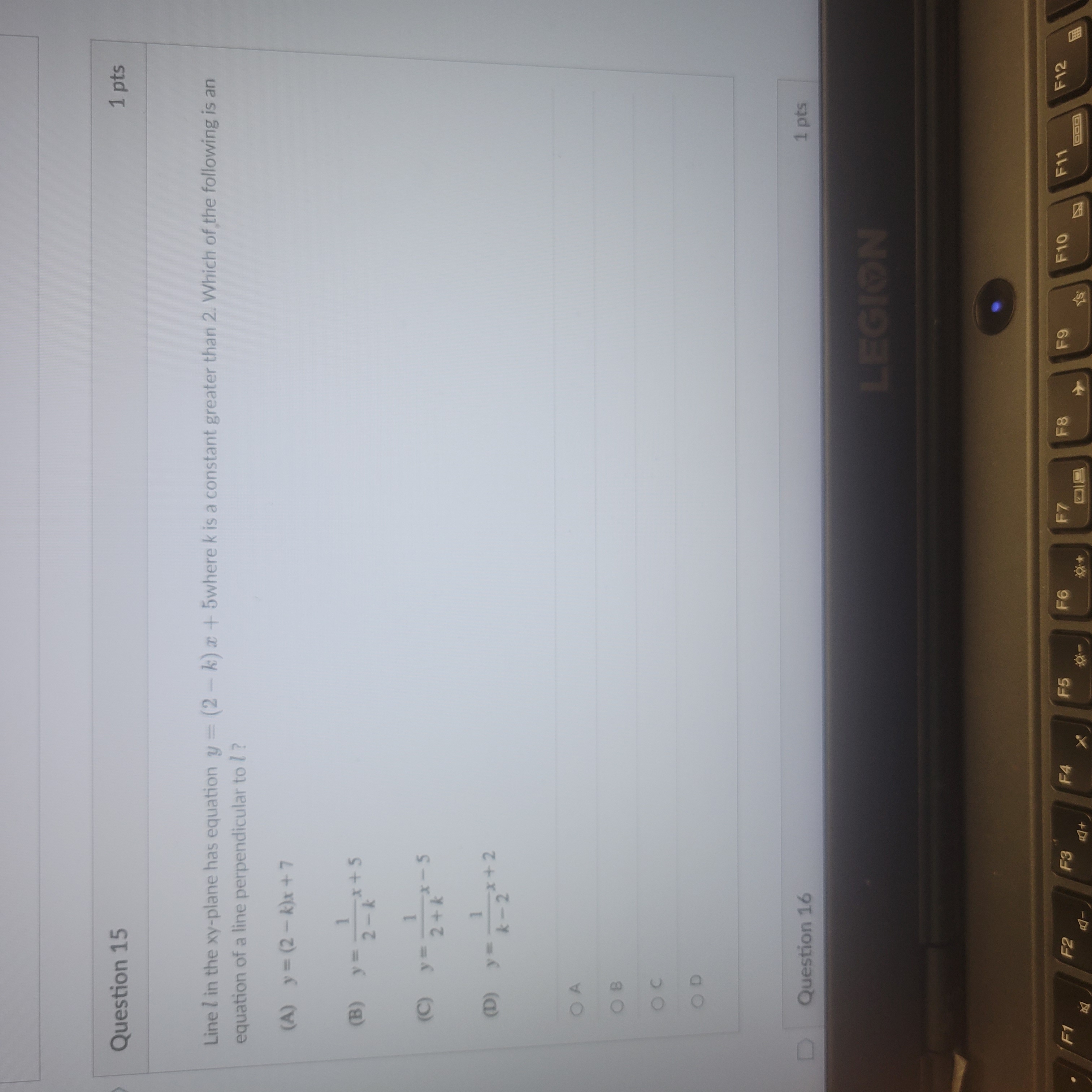 Solved Question 15Line l ﻿in the xy-plane has equation | Chegg.com