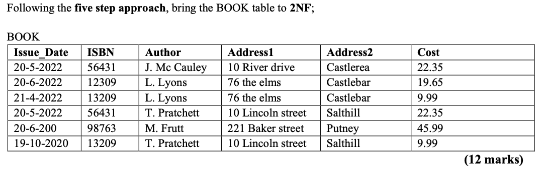 Solved Following the five step approach, bring the BOOK | Chegg.com