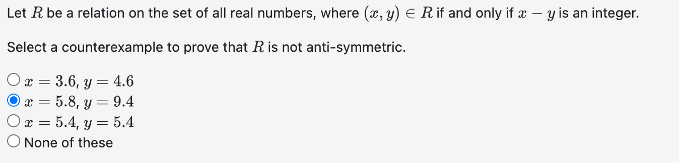 Solved Let R be a relation on the set of all real numbers, | Chegg.com