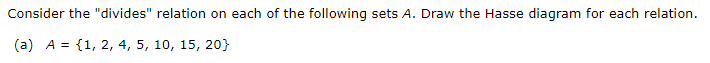 Solved Consider the "divides" relation on each of the | Chegg.com