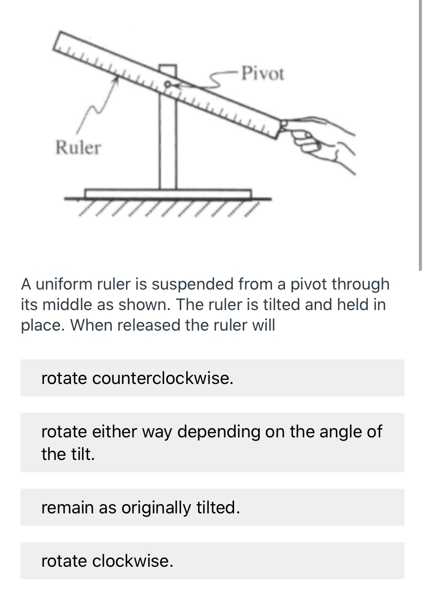 Solved Pivot Ruler A uniform ruler is suspended from a pivot | Chegg.com