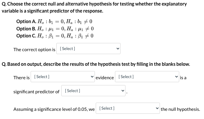 Q. Choose the correct null and alternative hypothesis | Chegg.com