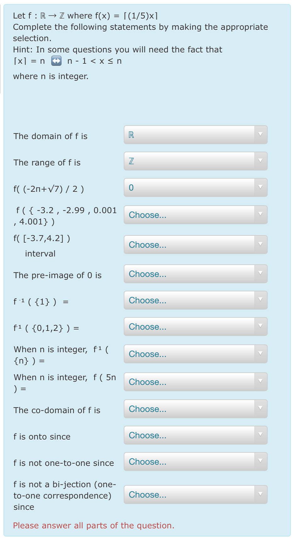 Solved Let F R Z Where F x 1 5 x Complete The Chegg solved-let-f-r-z-where-f-x-1-5-x-complete-the-chegg