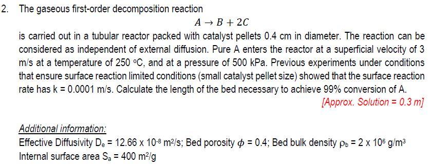 Solved Chemical Engineering Problem! (Chemical | Chegg.com