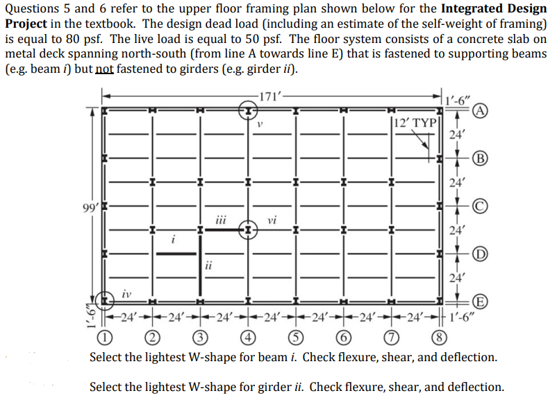 Solved Questions 5 and 6 refer to the upper floor framing | Chegg.com