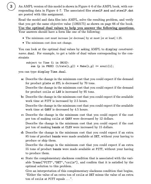 3 An AMPL version of this model is shown in Figure | Chegg.com