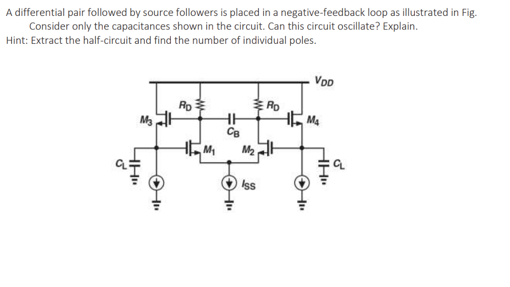 A differential pair followed by source followers is | Chegg.com