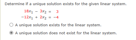 Solved Determine if a unique solution exists for the given | Chegg.com