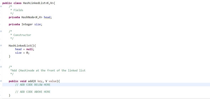 Solved Implement HashLinkedList, which is a simple version | Chegg.com