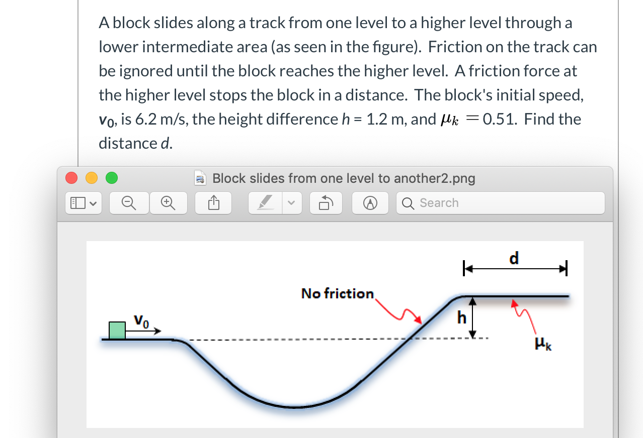 Solved A block slides along a track from one level to a | Chegg.com