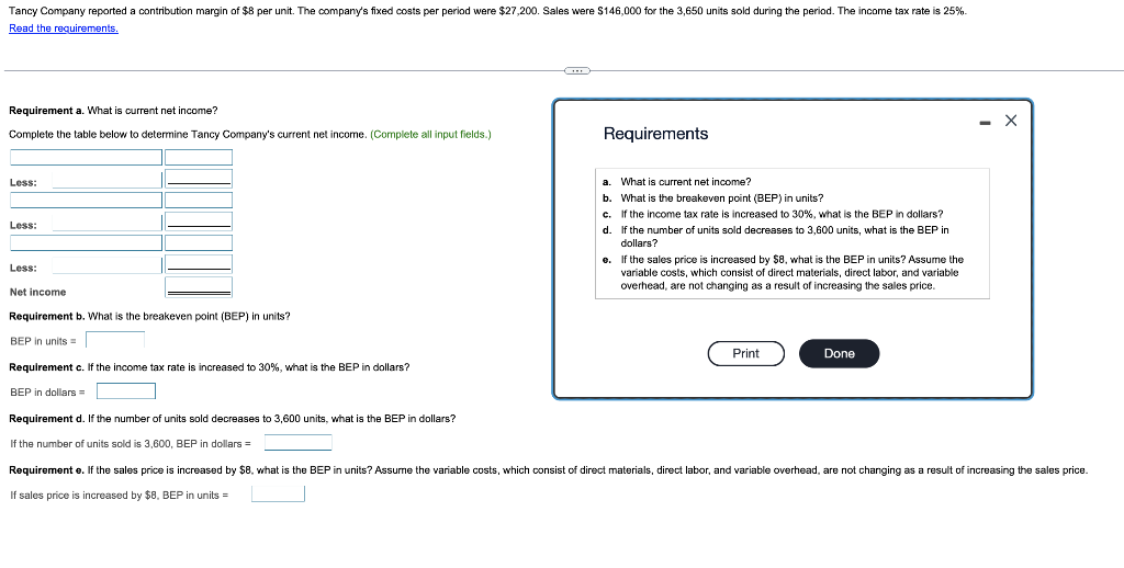 Solved Requirement a. What is current net income? Complete | Chegg.com