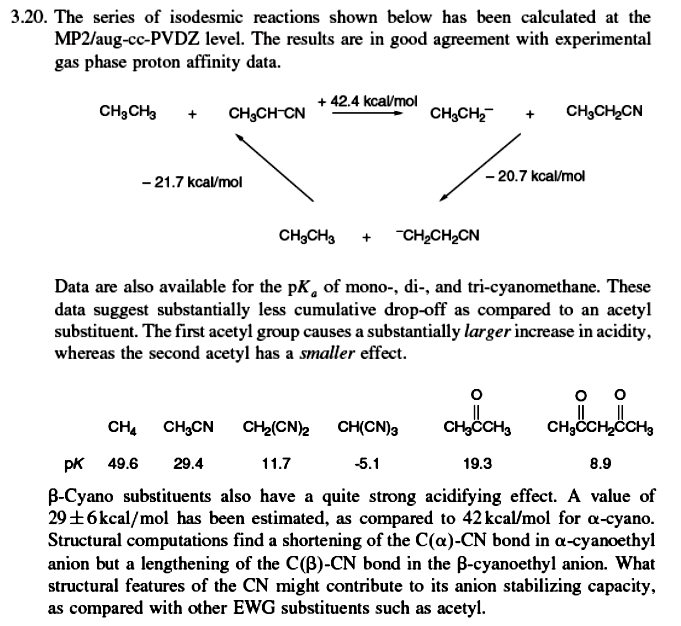 Solved 3.20. ﻿The series of isodesmic reactions shown below | Chegg.com