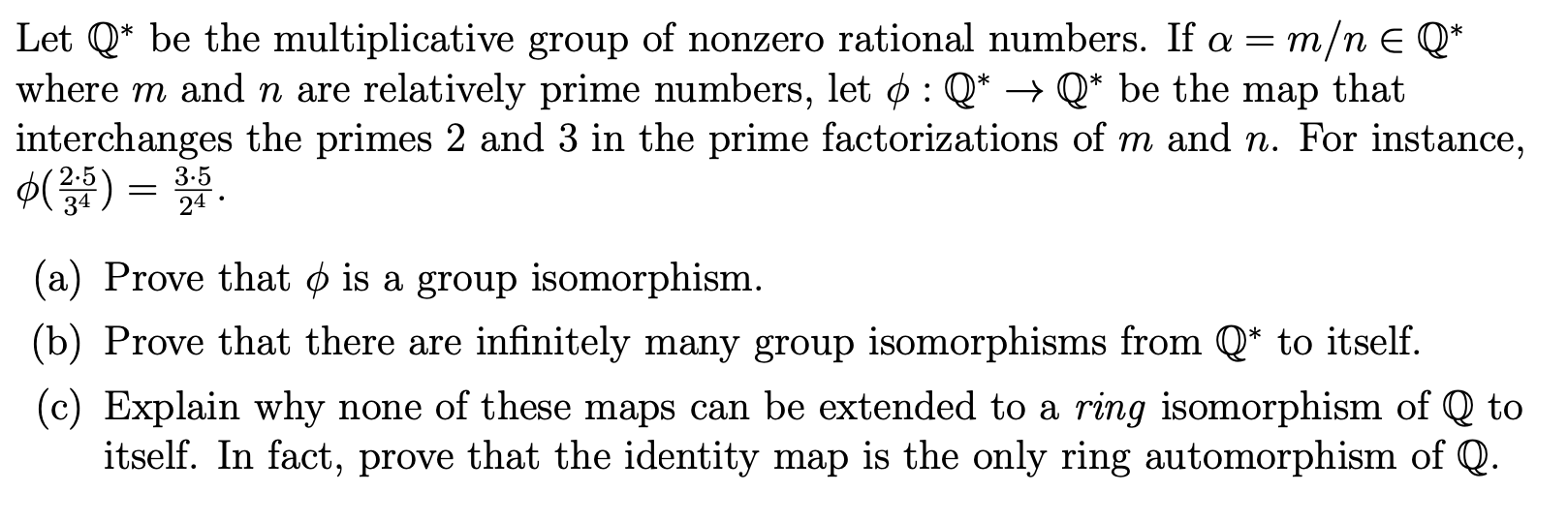 Solved Let Q∗ be the multiplicative group of nonzero | Chegg.com