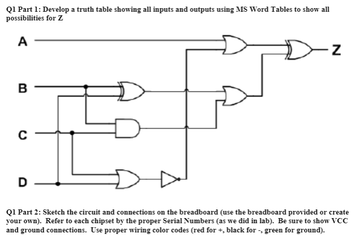 Solved Q1 Part 1: Develop a truth table showing all inputs | Chegg.com