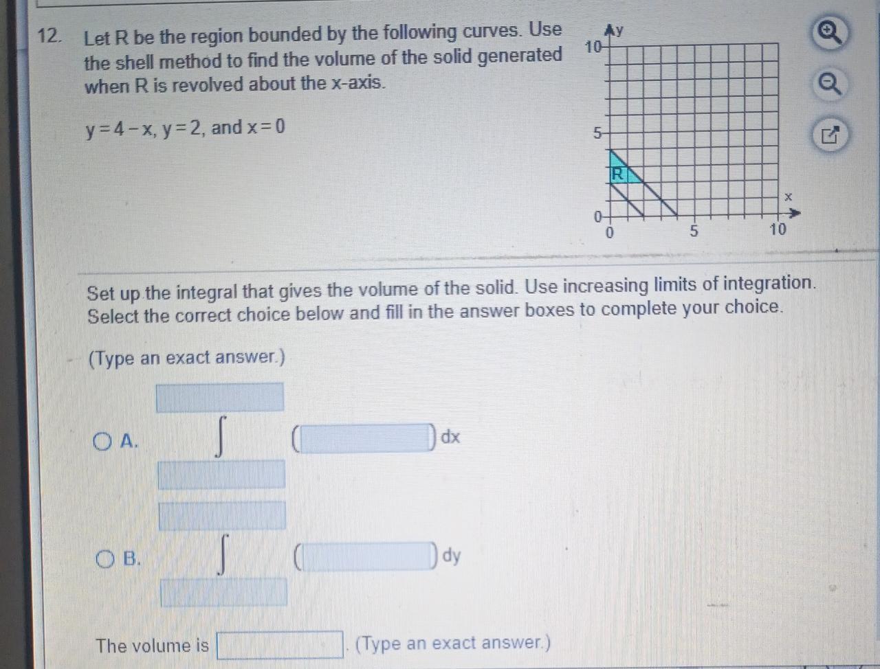 Solved 2. Let R be the region bounded by the following | Chegg.com