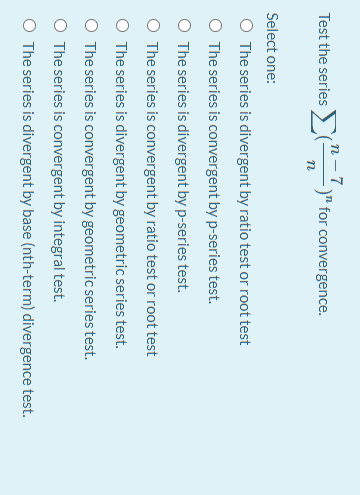 Solved Test the series