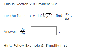 Solved This is Section 2.8 Problem 28: For the function | Chegg.com