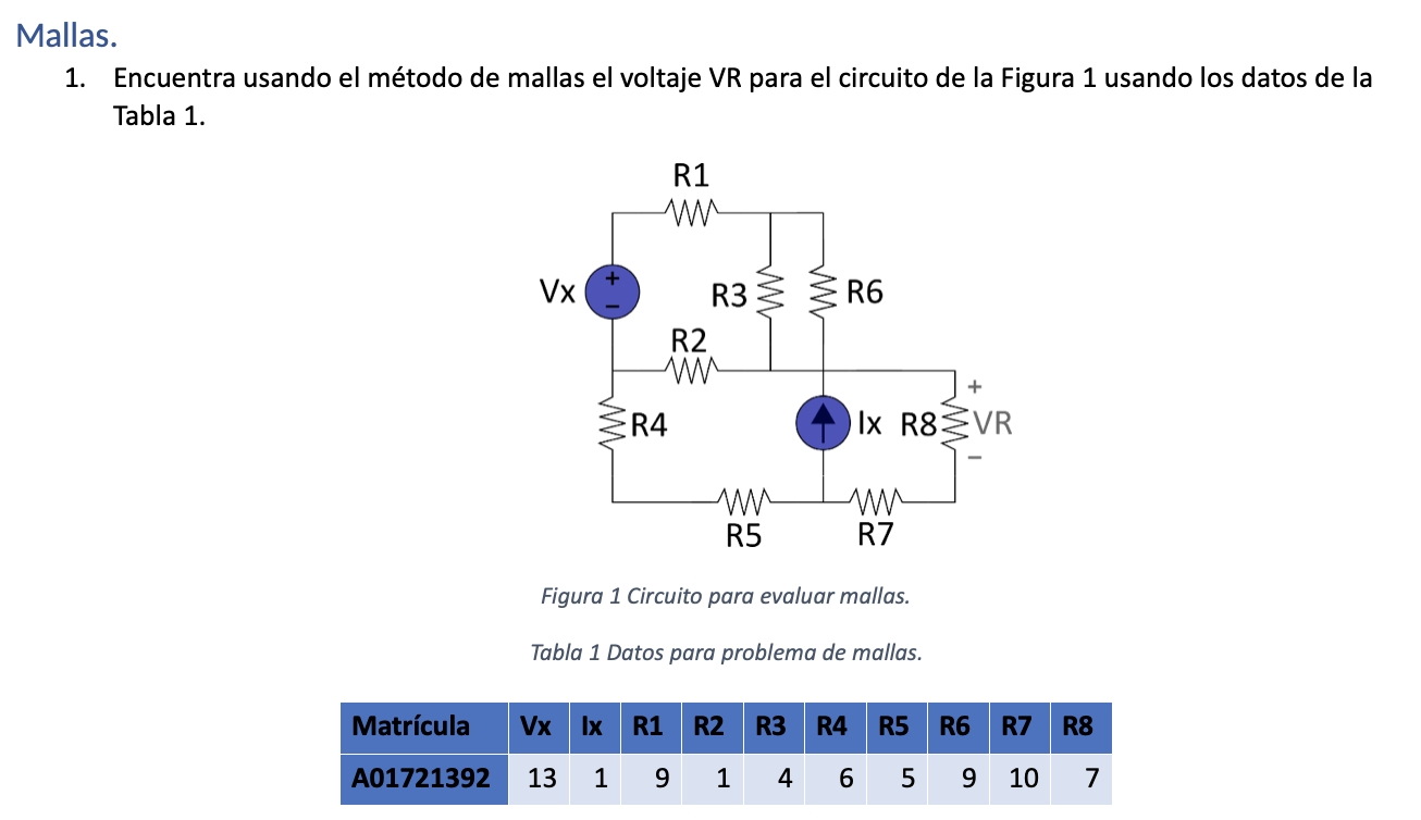 Solved Find using the mesh method the voltage VR for the | Chegg.com