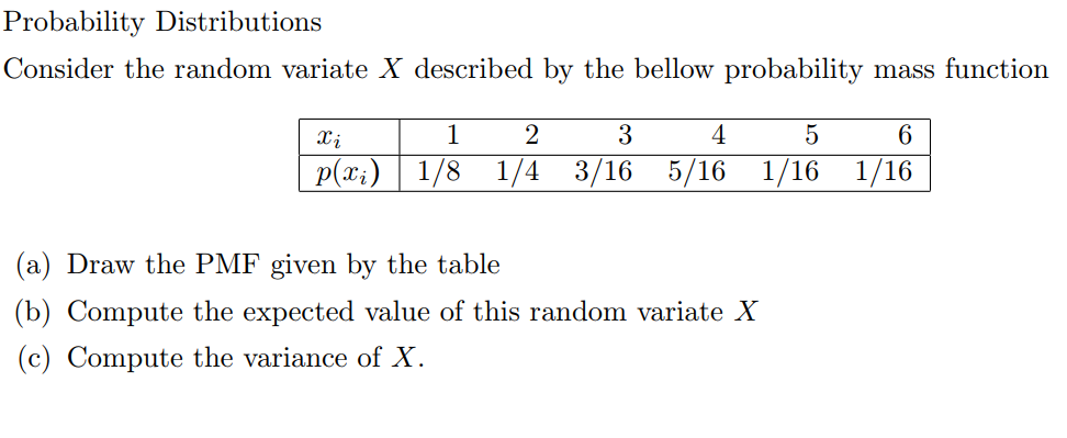 Solved Probability Distributions Consider the random variate | Chegg.com