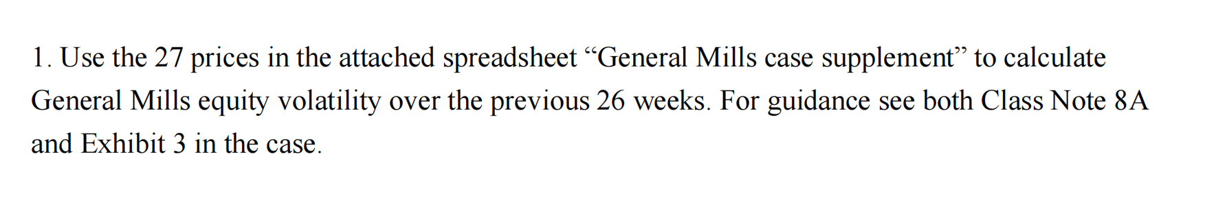 Solved 1. Use the 27 prices in the attached spreadsheet | Chegg.com