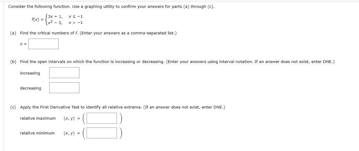 Solved Consider the following function. Use a graphing | Chegg.com