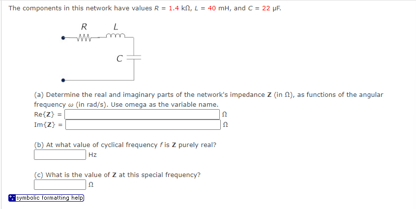 Solved The components in this network have values | Chegg.com