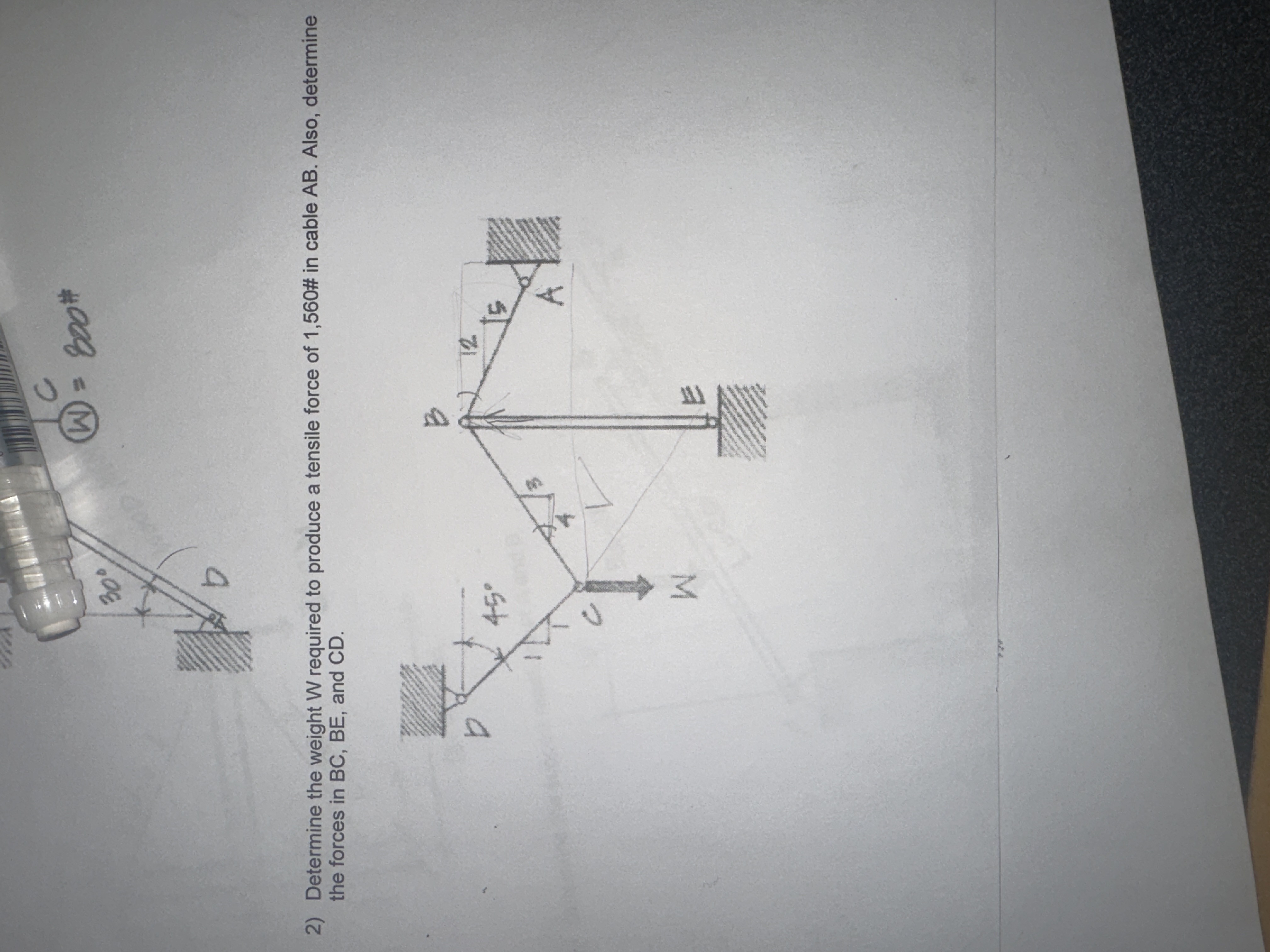 Solved Determine the weight w required to produce a tensile | Chegg.com