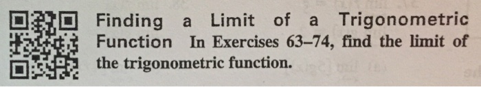 Solved Finding a Limit of a Trigonometric Function In | Chegg.com