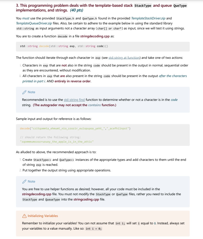 Solved Stack Type File // The class definition for | Chegg.com