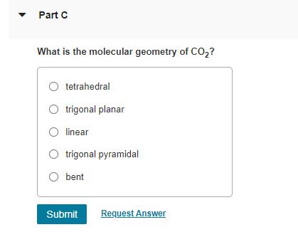 What is the molecular geometry of CO2 ? tetrahedral | Chegg.com