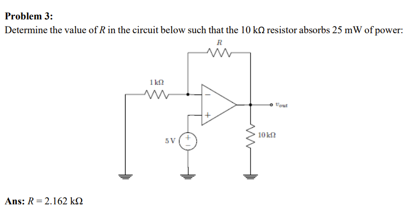Solved Problem 3: Determine the value of R in the circuit | Chegg.com