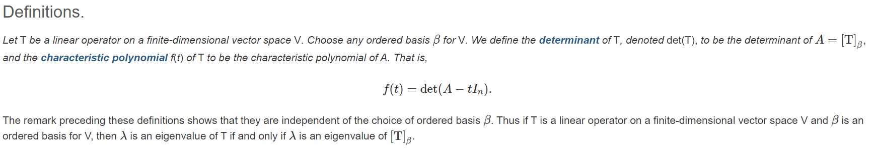Solved Let T be a linear operator on a finite-dimensional | Chegg.com