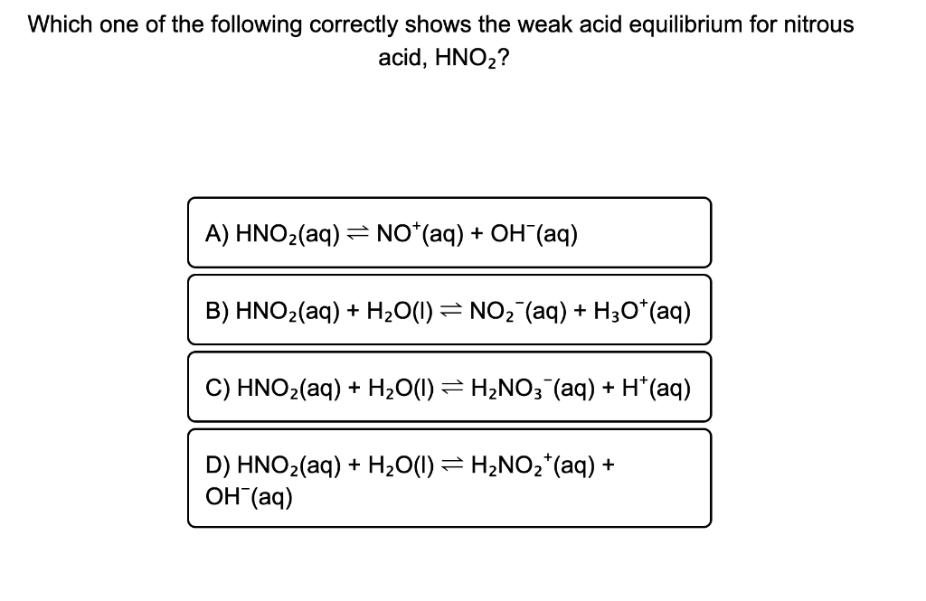 Solved Which one of the following correctly shows the weak | Chegg.com