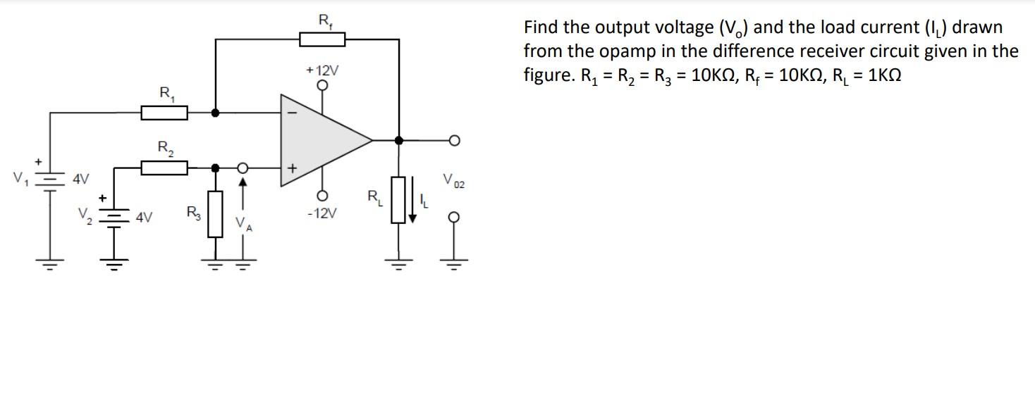 Solved Find the output voltage (V0) and the load current | Chegg.com