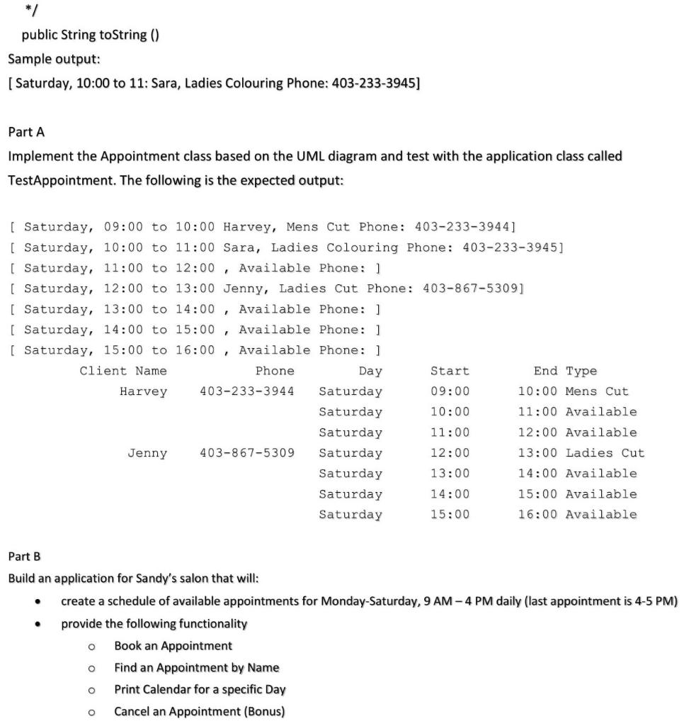 Solved Sandy runs a hair salon and she needs a system to | Chegg.com