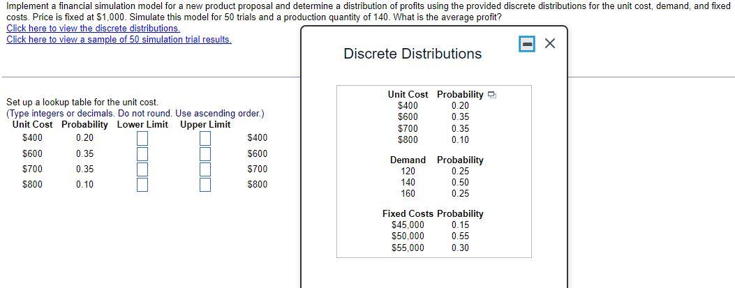 Solved Implement a financial simulation model for a new | Chegg.com