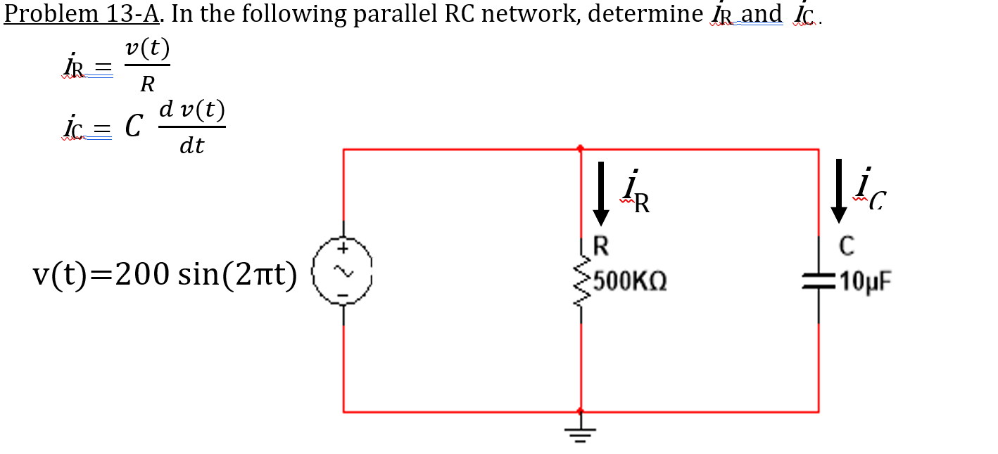 Solved Problem 13-A. In the following parallel RC network, | Chegg.com