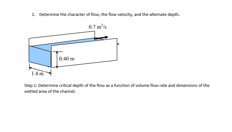 Solved 2. Determine the character of flow, the flow | Chegg.com
