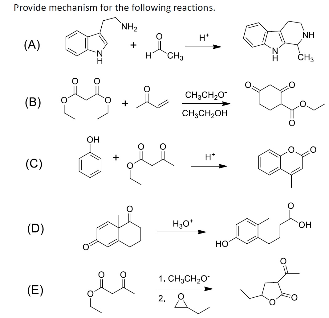 Solved Provide mechanism for the following reactions. NH2 H+ | Chegg.com