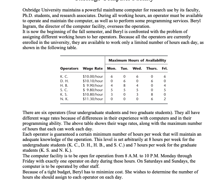 Solved Oxbridge University maintains a powerful mainframe | Chegg.com