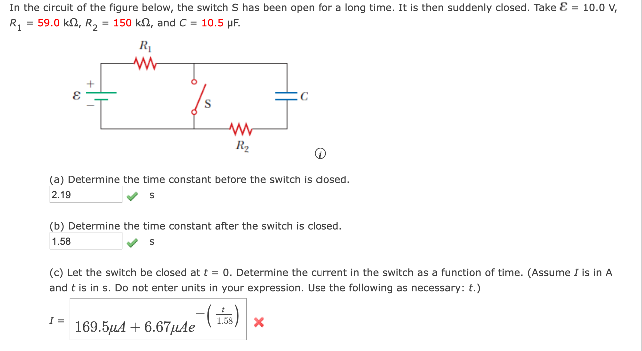 Solved In the circuit of the figure below, the switch S has | Chegg.com