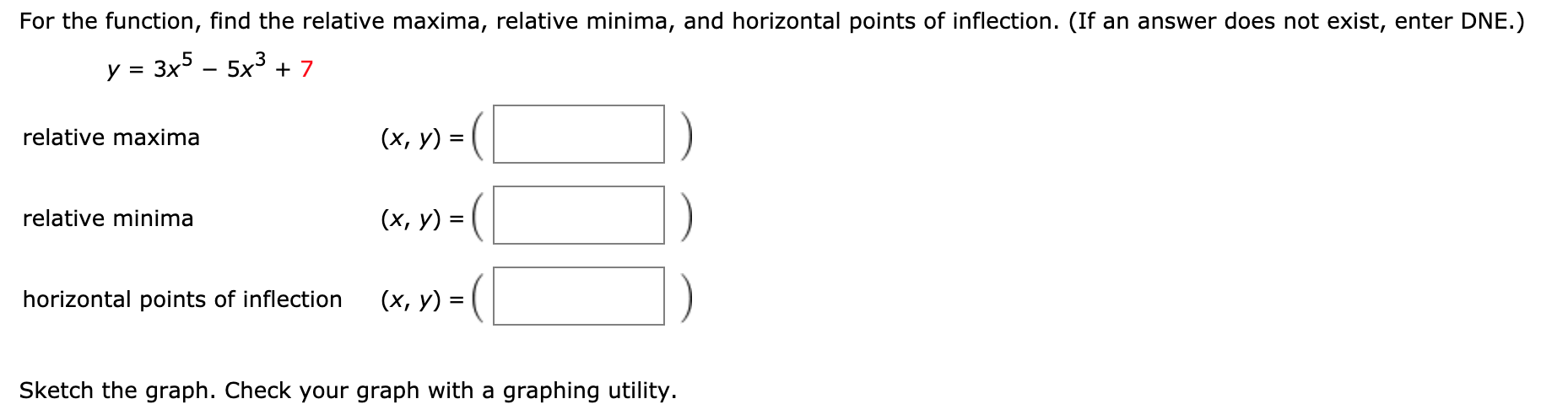 Solved For the function, find the relative maxima, relative | Chegg.com