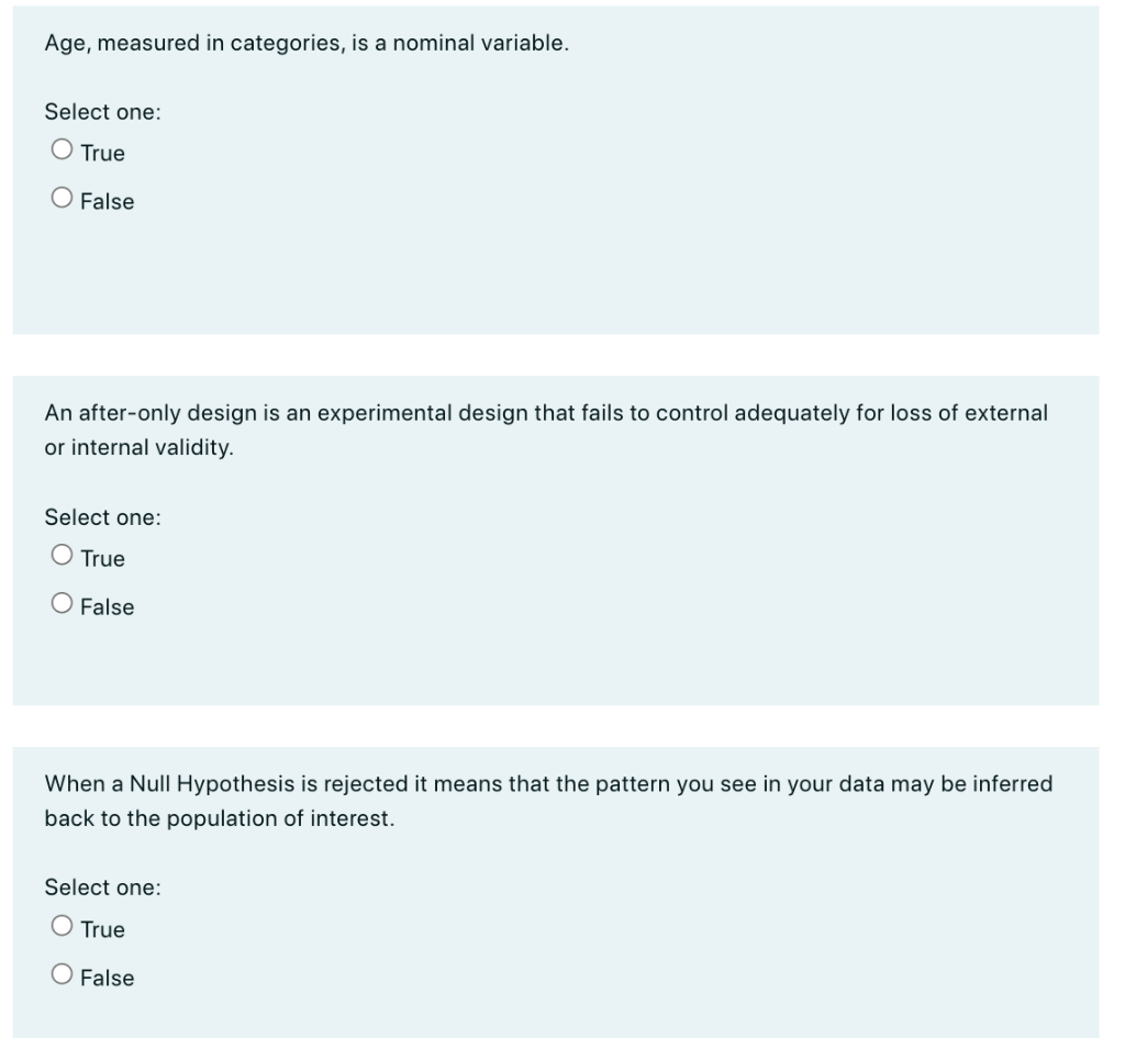 Solved Age, measured in categories, is a nominal variable. | Chegg.com