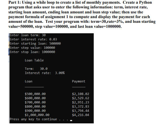 Solved Part 1: Using a while loop to create a list of | Chegg.com