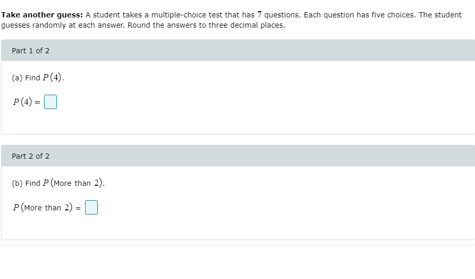 Solved Take another guess: A student takes a multiple-choice | Chegg.com