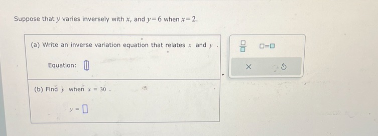 Solved Suppose that y varies inversely with x, and y=6 when | Chegg.com