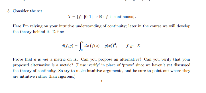 Solved 3. Consider the set X = {f: [0,1] → R:f is | Chegg.com